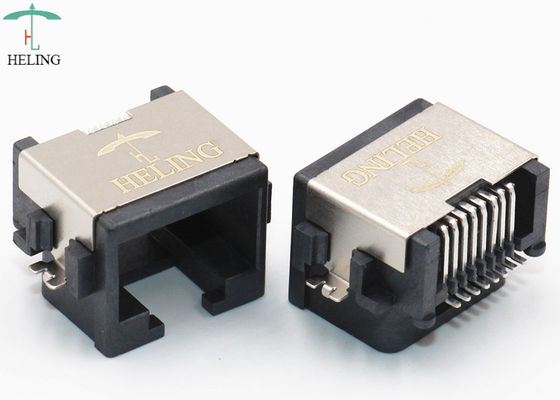 SMT Offset / Overhangs PCB RJ45 Jack , Modular RJ45 PCB Connector