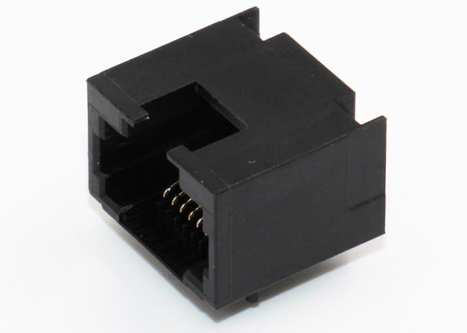 Single Port RJ45 Female Connector , Black Color Modular Rj45 Female Jack