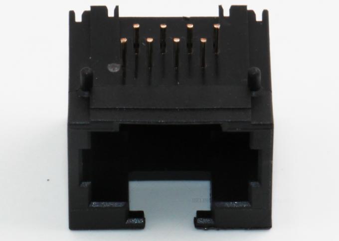 Single Port RJ45 Female Connector , Black Color Modular Rj45 Female Jack