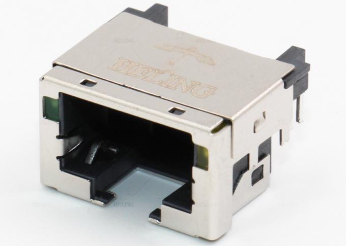 Overhangs PCB RJ45 Low Profile Connector Right Angle With LED Indicator