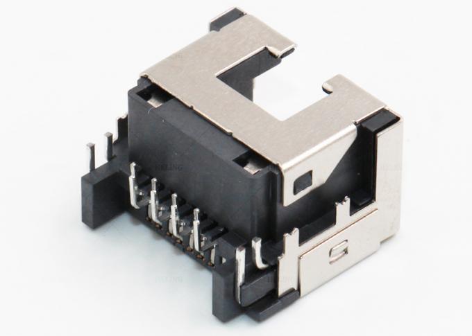 Overhangs PCB RJ45 Low Profile Connector Right Angle With LED Indicator