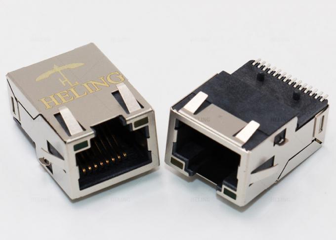 1 x 1 Single Port EMI RJ45 Tab Up 100 Base T Transformer With Green ...