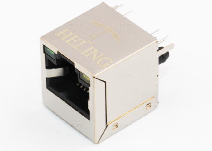 180 Degree Vertical RJ45 Jack Through Hole PCB Mount With Green ...