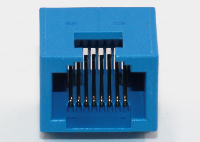 8 Positions RJ45 Connector Right Angle Blue Color For Networking ...