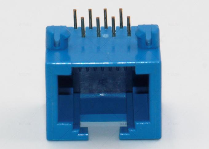 8 Positions RJ45 Connector Right Angle Blue Color For Networking ...