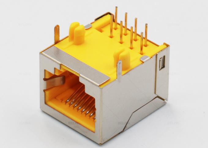 Side Entry Right Angle RJ45 Connector , Network RJ45 90 Degree Adapter