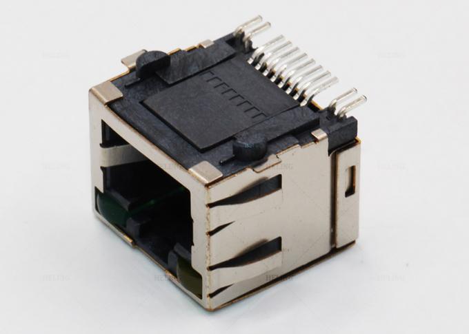 One Port 8P8C SMT RJ45 Connector , Shielded PCB Surface Mount Ethernet Jack