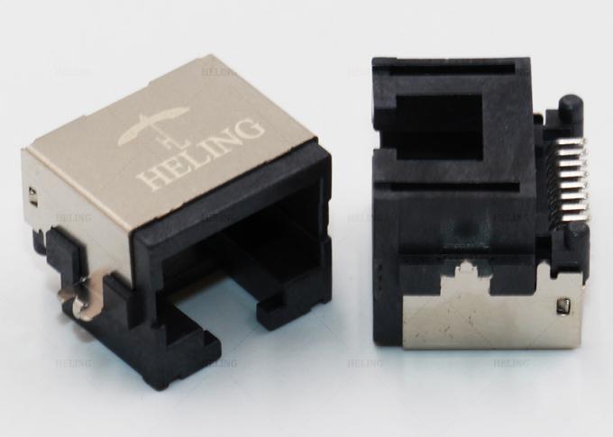 90 Degree Horizontal Low Profile RJ45 , RJ45 Modular Jack SMT Overhangs ...