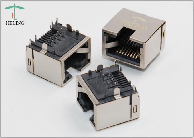 Brass Shielded Right Angle Rj45 Connector , 90 Degree Rj45 Female ...