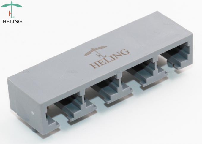 Multi - Port RJ45 Modular Plug 1 X 4 Right Angle Connector For Network XDSL