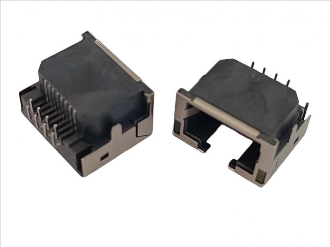 Right Angle RJ45 Jack Connector Overhangs PCB For DSL / ADSL /XDSL